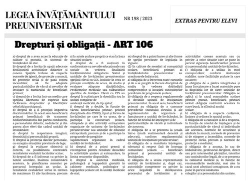 Book Creator | Legea Învatamantului preuniversitar - extras pentru elevi OCV