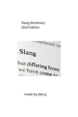 Book Creator | Slang Dictionary 2024 Edition