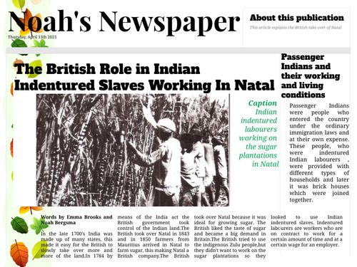 Book Creator | Emma and Noahs Newspaper