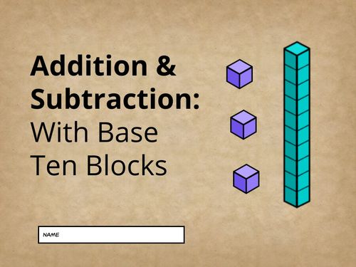 Book Creator | Addition & Subtraction: With Base Ten Blocks