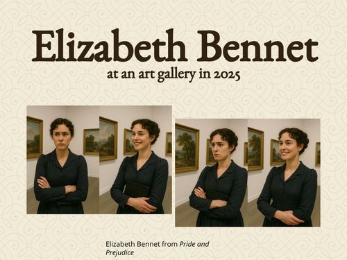 Book Creator | Elizabeth Bennet at an Art Gallery in 2025