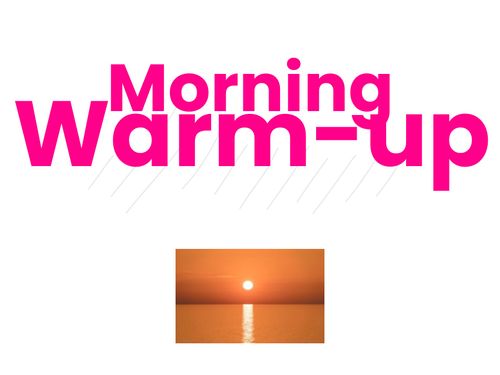 Book Creator | Morning Warm Up