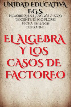 Book Creator | El Algebra y los Casos de Factoreo