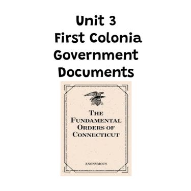 Book Creator | Unit 3 First Colonial Government Documents