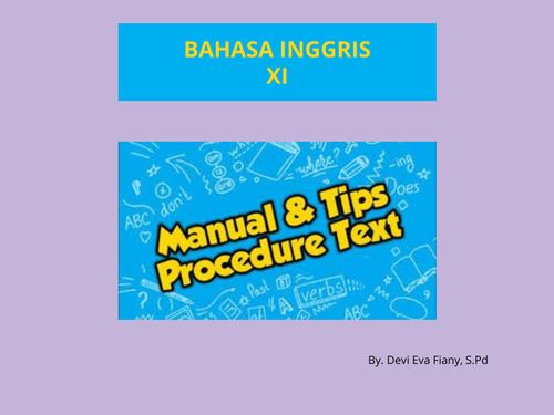 Book Creator | Procedure Text