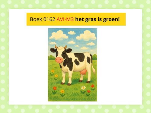 Book Creator | Boek 0162 AVI-M3 het gras is groen!