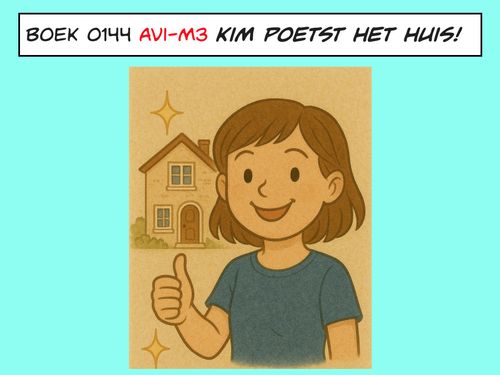 Book Creator | Boek 0144 AVI-M3 Kim poetst het huis!