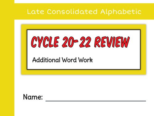 Book Creator | WSE Cycle 20-22 Review Late Consolidated Alphabetic