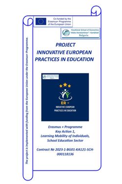 Book Creator | PROJECT: "INNOVATIVE EUROPEAN PRACTICES IN EDUCATION”, ERASMUS+ PROGRAMME