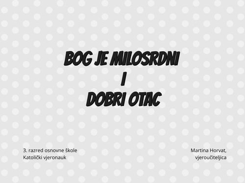 Book Creator | Bog je milosrdni i dobri Otac