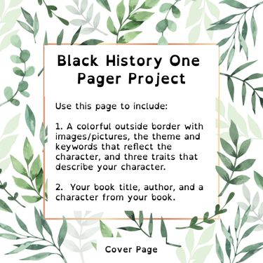 Book Creator | Ms. Shinseki- Black History One Pager Project