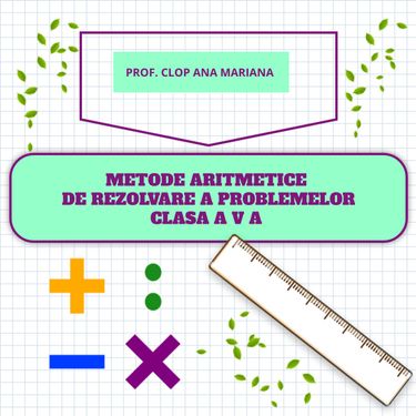 Book Creator | Metode aritmetice de rezolvare a problemelor