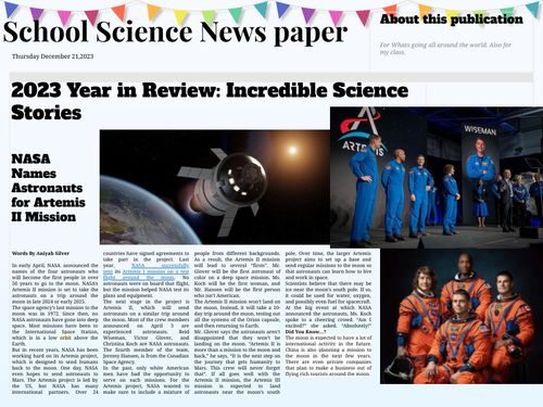 Book Creator | School Science News Paper!