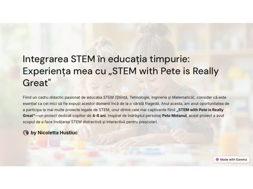 Book Creator | Integrarea-STEM-in-educatia-timpurie-Experienta-mea-cu-STEM-with-Pete-is-Really-Great