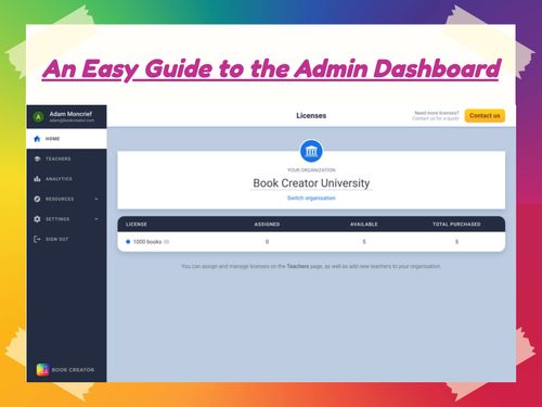 Book Creator | An Easy Guide to the Admin Dashboard
