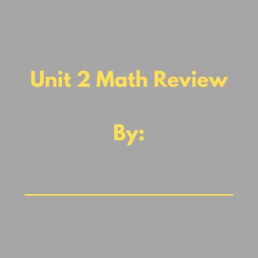 Book Creator | Unit 2 Math Review