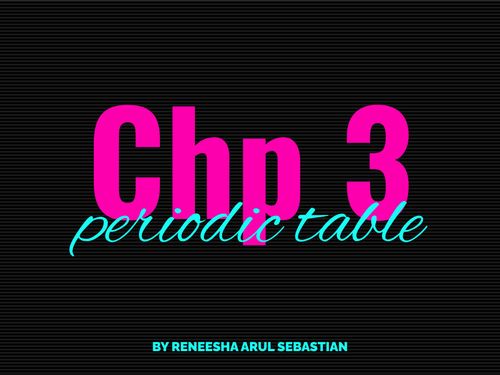 Book Creator | CHAPTER 3 PERIODIC TABLE