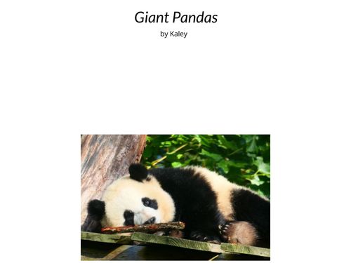 Book Creator | Giant Pandas