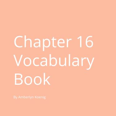 Book Creator | Chapter 16 Vocabulary book