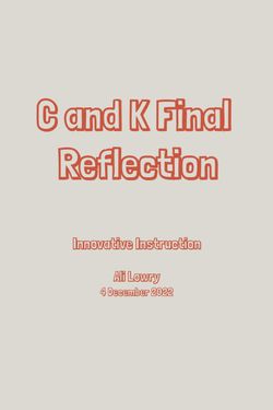 Book Creator | C and K Final Reflection
