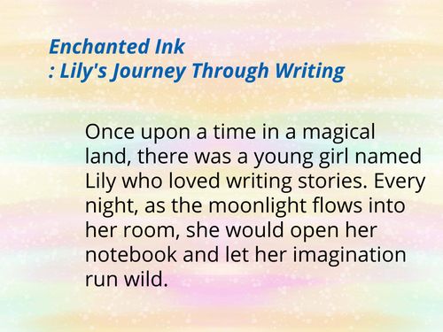 Book Creator | Enchanted Ink: Lily's Journey Through Writing