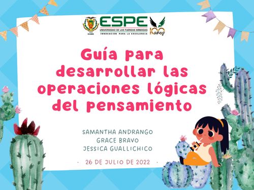 Book Creator | Guia para desarrollar las operaciones lógicas del pensamiento