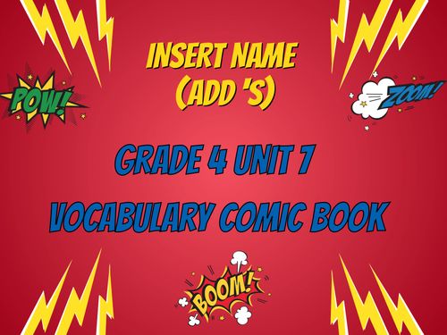 Book Creator | Sadlier Grade 4 Unit 7 Vocab Frame Comic Book