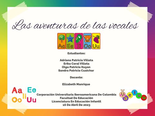 Book Creator | LAS AVENTURAS DE LAS VOCALES