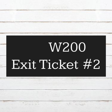 Book Creator | W200 Exit Ticket #2