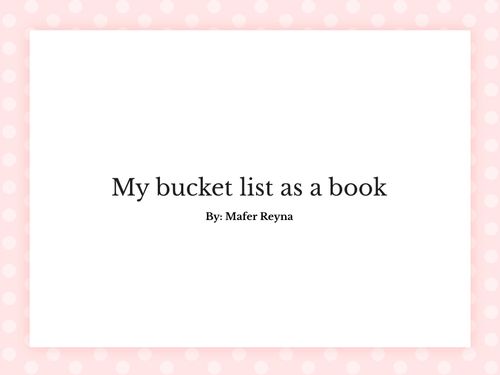 Book Creator | My bucket list as a book