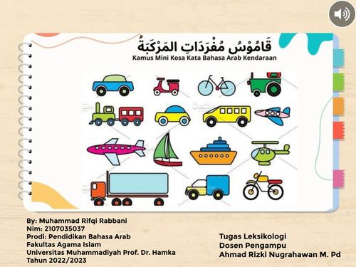 Book Creator | Kosa Kata Bahasa Arab Kendaraan