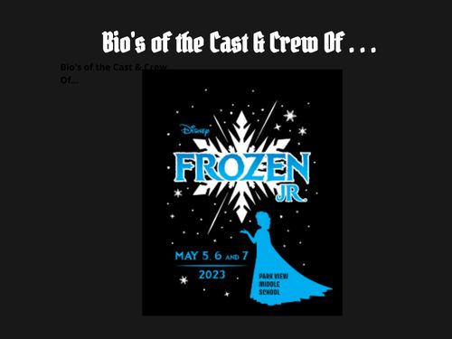 Book Creator | Frozen Jr. Program