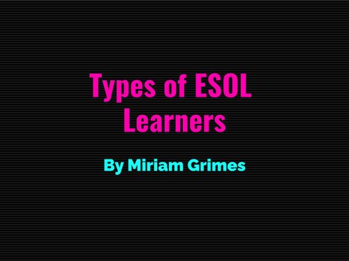 Book Creator | Types of ESOL Learners