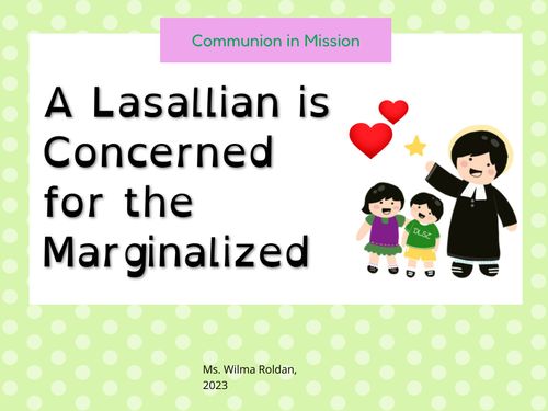 Book Creator | A Lasallian is Concerned for the Marginalized
