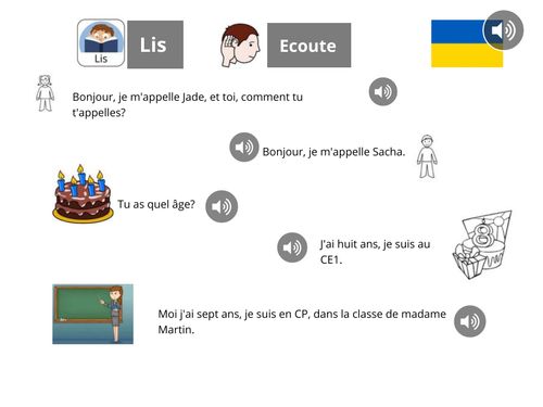 Book Creator | Se présenter: dialogue