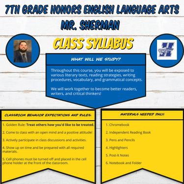 Book Creator | 7th Grade Honors ELA Syllabus