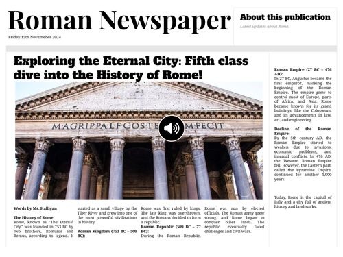 Book Creator | Roman newspaper