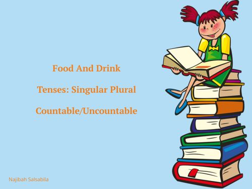 Book Creator | Food and Drink: Tenses Singular PluraL, Countable ...