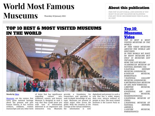 Book Creator | Famous Museums