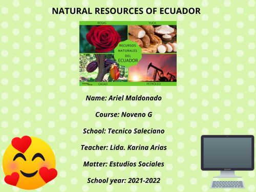 Book Creator | NATURAL RESOURCES OF ECUADOR