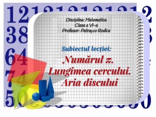 Book Creator | Cl. 6_Numărul pi. Lungimea cercului. Aria discului