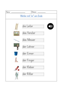 Book Creator | Wörter mit "er am Ende"