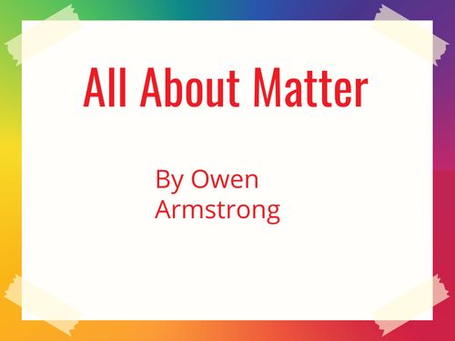 Book Creator | All About Matter