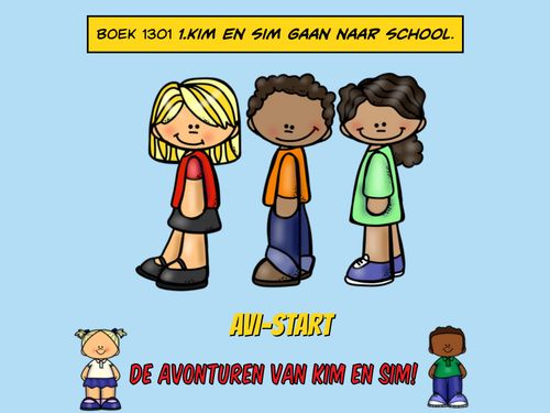 Book Creator | Boek 1301 1.kim en sim gaan naar school..