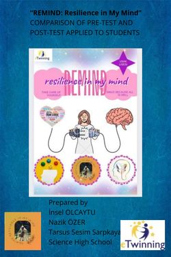 Book Creator | “REMIND: Resilience in My Mind” COMPARISON OF PRE-TEST ...