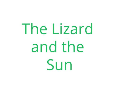 Book Creator | The Lizard and the Sun