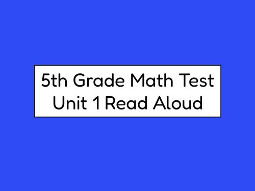 Book Creator | 5th Grade Math Unit 2 Read Aloud