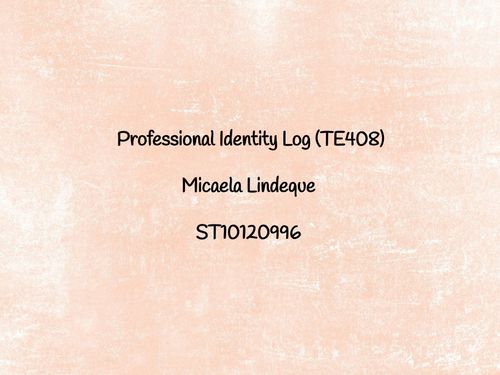 Book Creator | Professional Identity Log (TE408) ST10120996