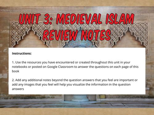 Book Creator | Unit 3: Medieval Islam- Review Notes (Template)