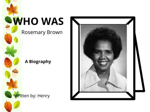 Book Creator | Biography of Rosemary Brown